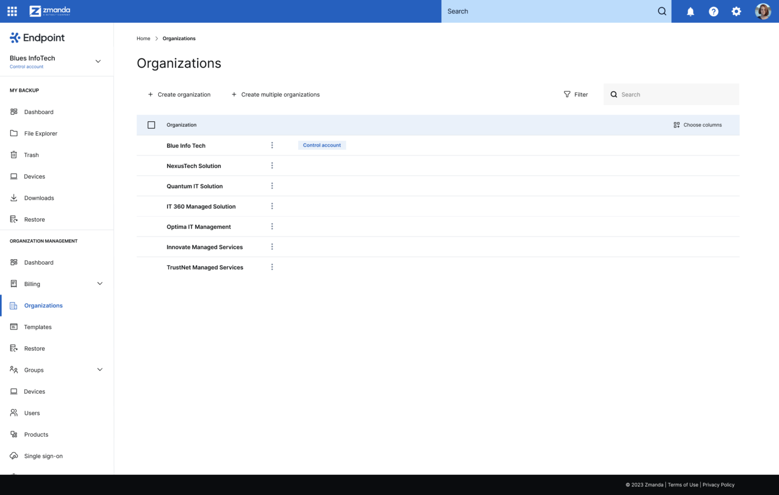 Zmanda Endpoint Backup Portal for MSPs & Resellers