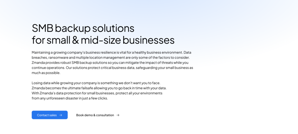 SMB Backup Solutions | Zmanda Pro For Small Businesses