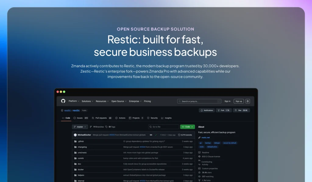 Restic: Open Source Backup Solution | Zmanda